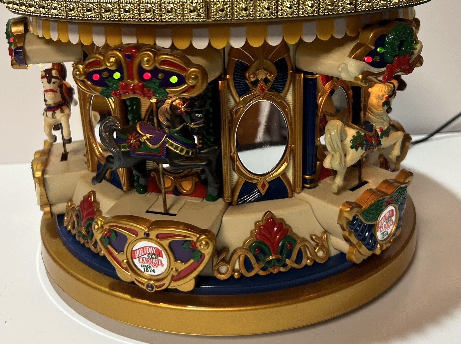 Vintage Mr. Christmas Carousel Lighted Animated Musical Holiday Merry ...