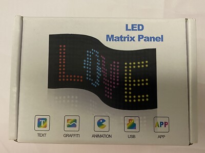 LED Sign Matrix Panel 15x4 Inch Screen Blue-tooth APP Control Model ...