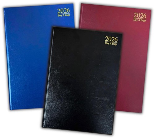 2026 A4 / A5 Diary Day A Page or Week To View Desk Diary Hard Backed ...