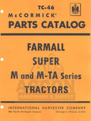 FARMALL Super M, MV, MD, MDV, M-TA Parts Catalog Manual | eBay