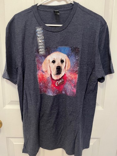 RAISING CANE'S T SHIRT Chicken Fingers Restaurant Dog Mascot Logo Adult ...