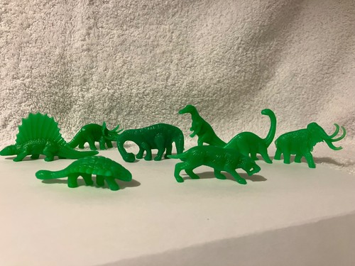 Vintage Tim-Mee Play Set Dinosaurs Bright Green Lot of 8 All Different ...
