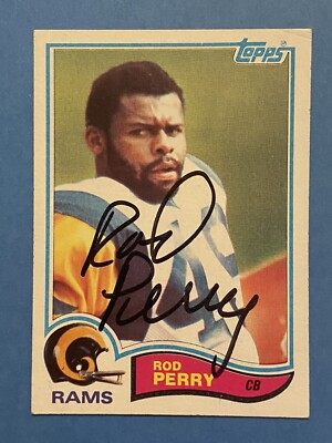 ROD PERRY Hand Signed 1982 Topps #382 LA Rams Colorado Buffaloes ...