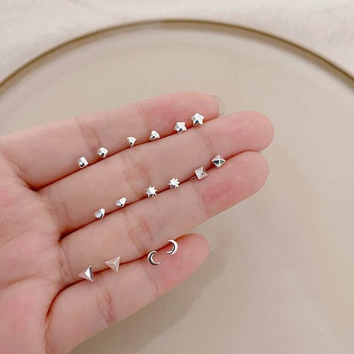 Simple Mini Stud Earrings for Women Heart Star Moon Stud Earring Party ...