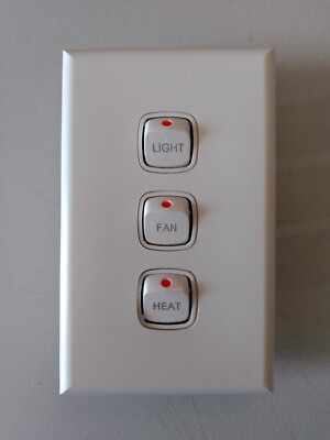 HPM ENGRAVED "LIGHT" "FAN" "HEAT" WALL ON OFF SWITCH 3 GANG WHITE XL770 ...