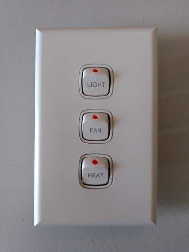 HPM ENGRAVED "LIGHT" "FAN" "HEAT" WALL ON OFF SWITCH 3 GANG WHITE XL770 ...
