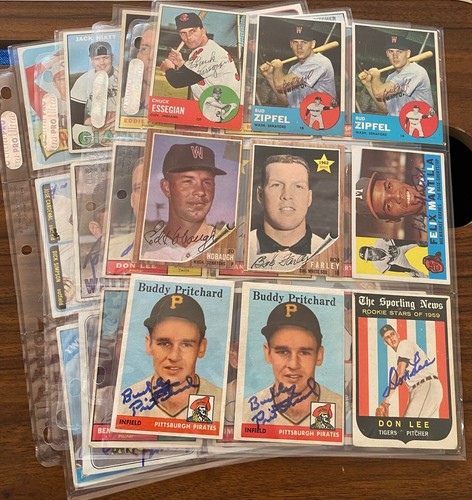 1950's & 1960's Topps Baseball Autographed Cards (Lot of 35) Hand ...