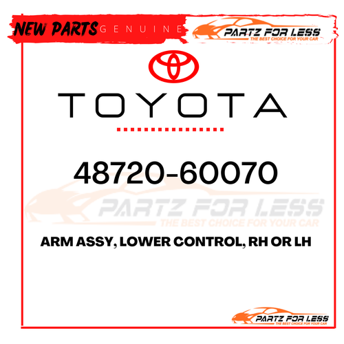 48720-60070 TOYOTA GENUINE ARM ASSY, LOWER CONTROL, RH OR LH 4872060070 ...