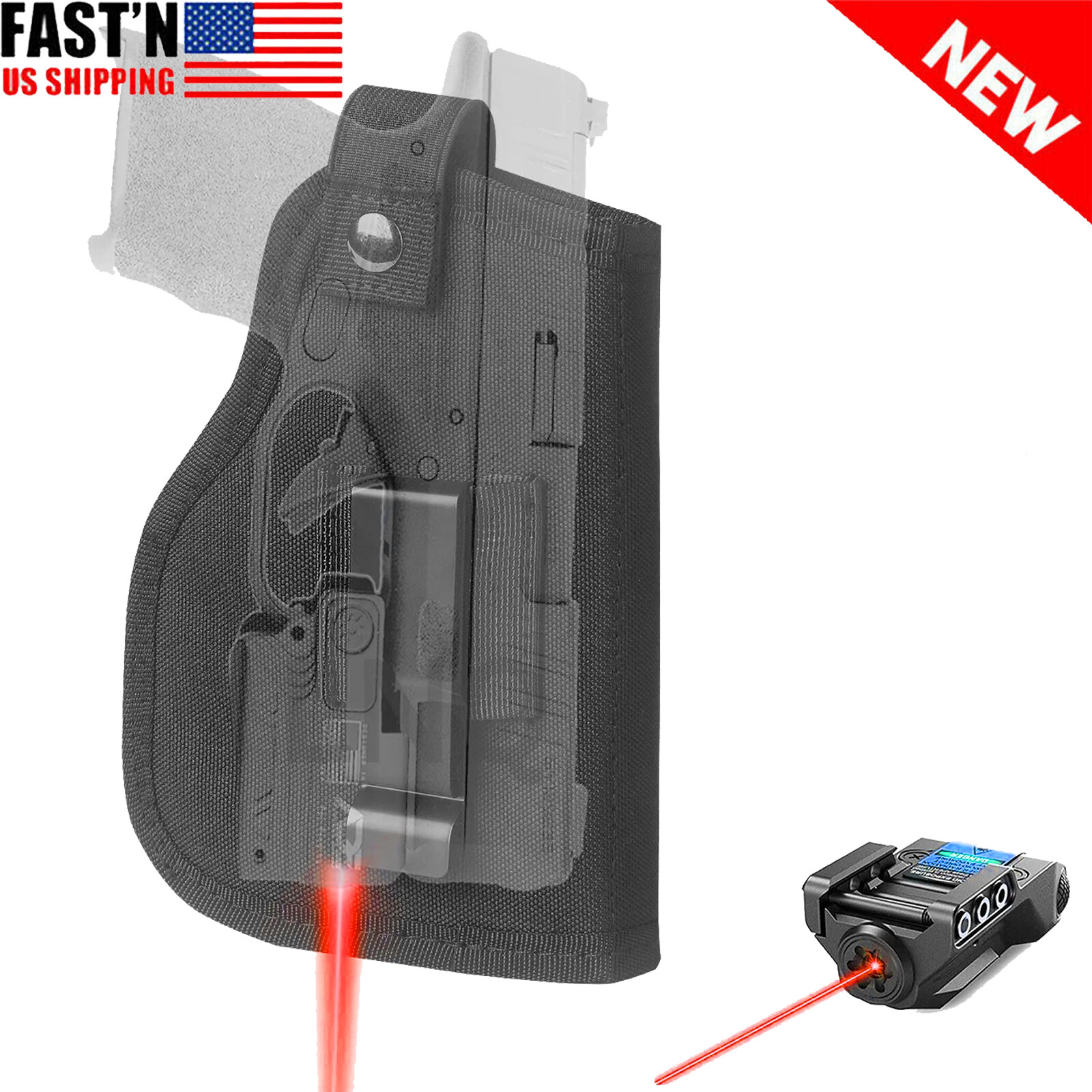 Tactical Concealed IWB OWB Gun Holster for Handgun with Flashlight ...