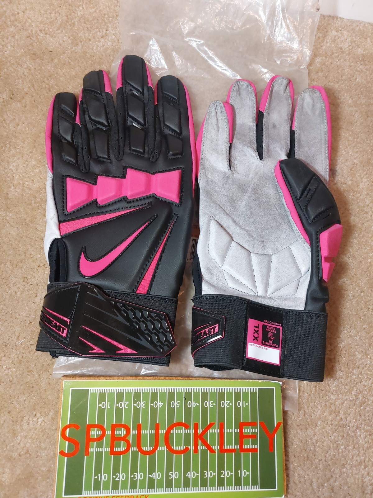 NIKE HYPERBEAST 2.0 ADULT PADDED LINEMEN FOOTBALL GLOVES PGF311-066 ...