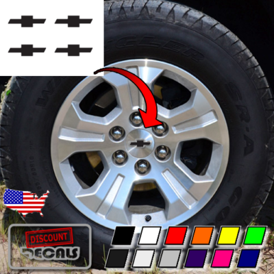 4x Black Center Cap Overlay Decal Stickers for 2014 - 2020 Silverado ...