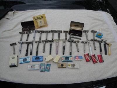 Vintage LOT OF 29 Gillette & SHICK Safety Razors Adjustable BLADES ...
