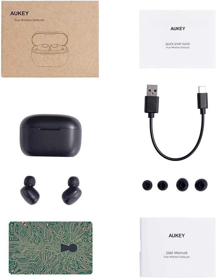 AUKEY True Wireless Earbuds, Bluetooth 5 Headphones with Wireless ...