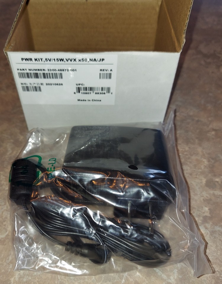 Polycom Power Kit, 2200-48872-001, 5v/15w,3Amp VVX x50, NA/JP | eBay