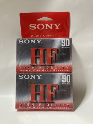 Sony Brand New HF 90-minute Blank Audio Cassette Tapes 2 Pack Sealed | eBay