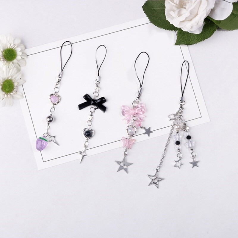 4Pieces Unique Keyring Stylish Phone Decorations Suitable for Various ...