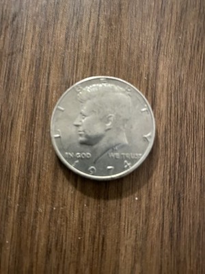 1974 John F. Kennedy Half Dollar Coin, No Mint Mark, Imperfections On ...