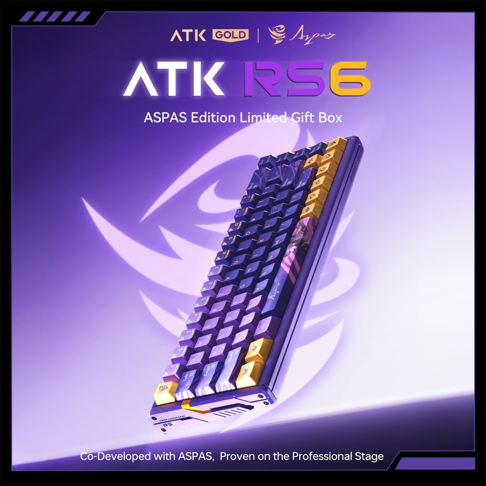 ATK × Aspas RS6 Ultra Hall Effect Gamming Keyboard – CNC Aluminum, 8KHz ...