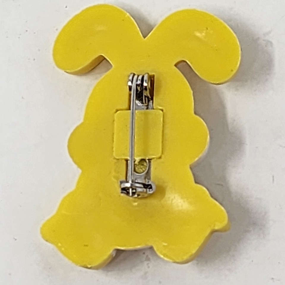Vintage Easter Bunny Brooch Lapel Pin Yellow & White Acrylic/Plastic ...