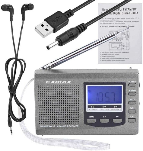 EXMAX EX-310 AM/FM/SW Portable Digital Radio Receiver for Office ...