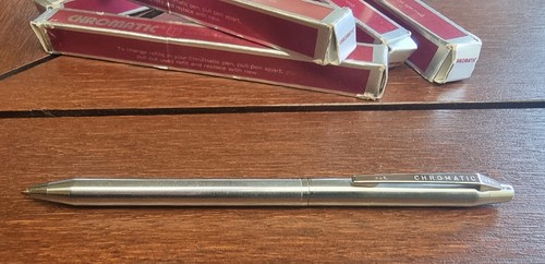 Vintage Chromatic Silver Double Twist Two Color Ballpoint Pen USA New ...