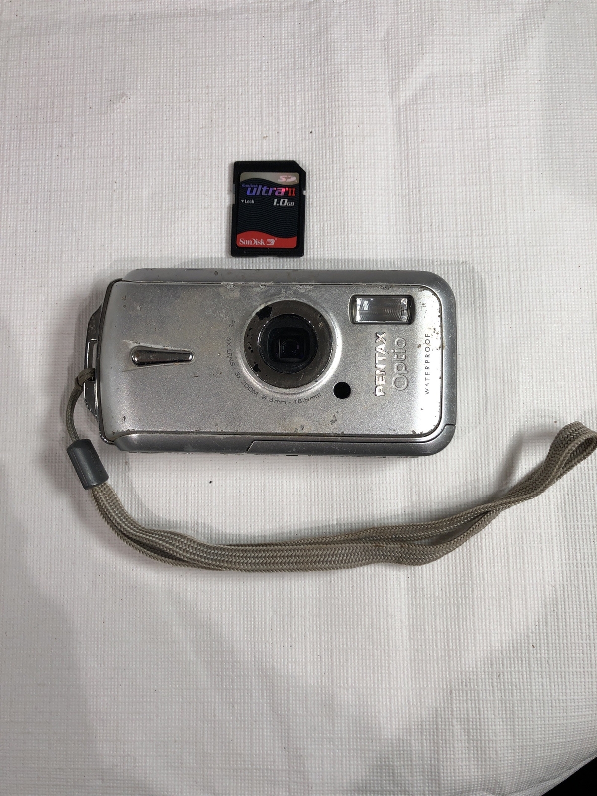 PENTAX OPTIO W10 6MP WATERPROOF COMPACT DIGITAL CAMERA SILVER Untested ...