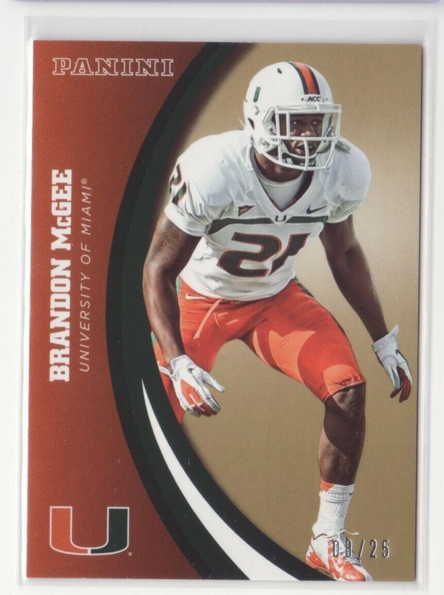 2015 Panini Miami Hurricanes - Brandon McGee #68 Gold /25 for sale ...