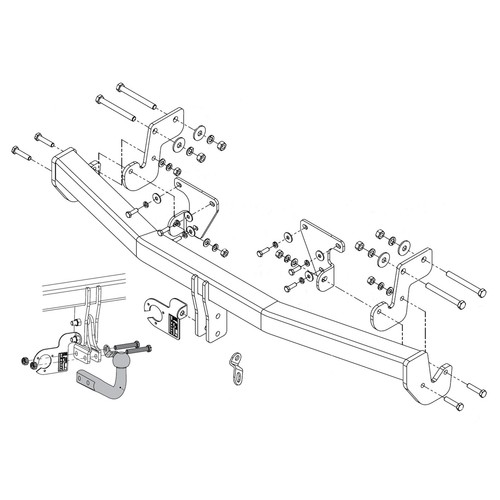 PCT Towbar for Mitsubishi Outlander SUV 2013-2021 - Swan Neck Tow Bar ...