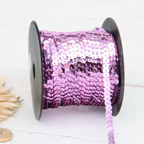 6MM SEQUIN STRING - BIG 80 YD ROLLS - 17 COLORS - SOLID & HOLOGRAPHIC ...
