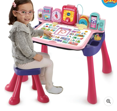 VTech Draw and Learn Activity Desk Pink - Kids Playset Learning Toys ...