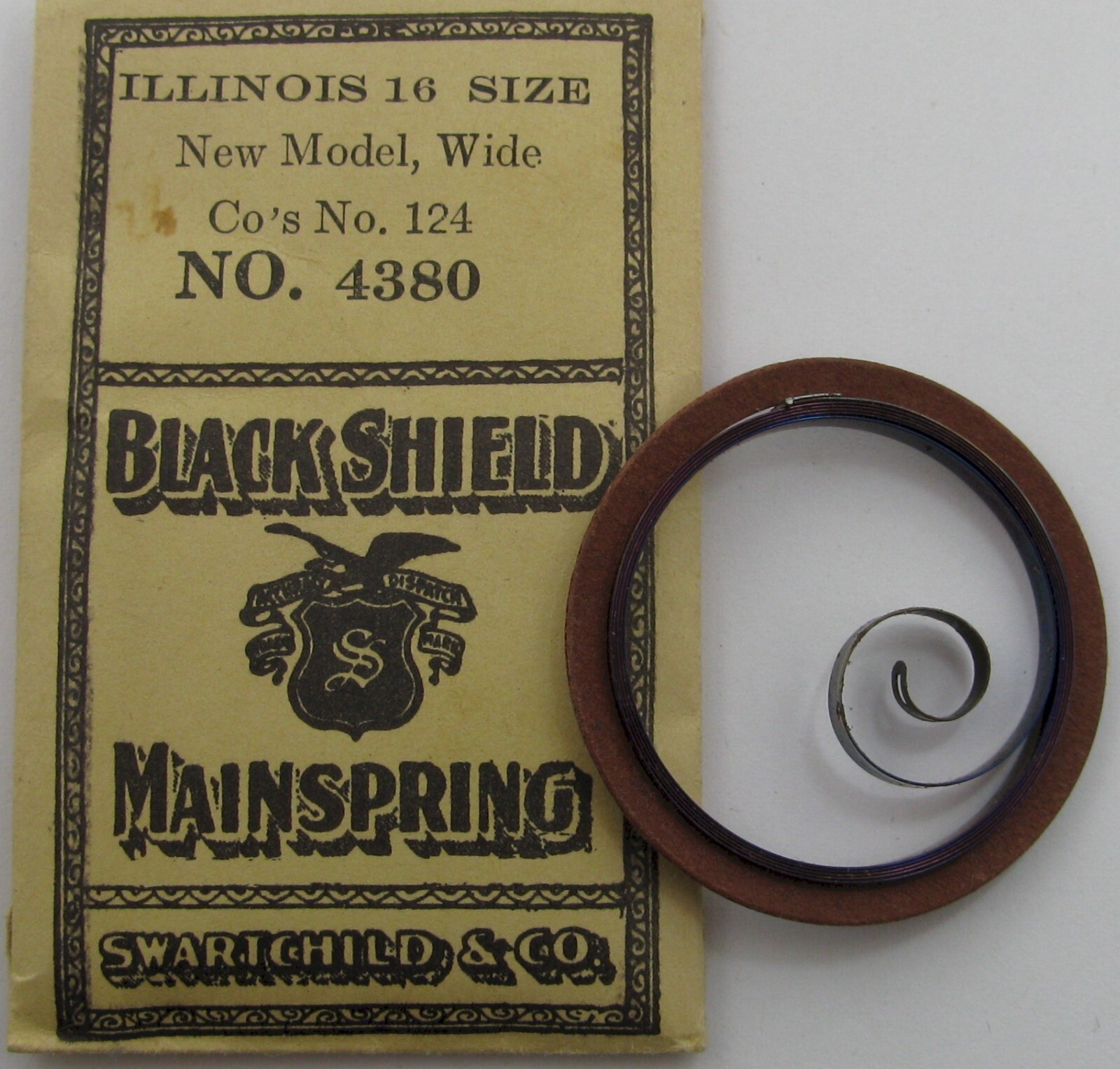 Illinois 16s model 4380 Mainspring 1 piece T end blue / brown alloy | eBay