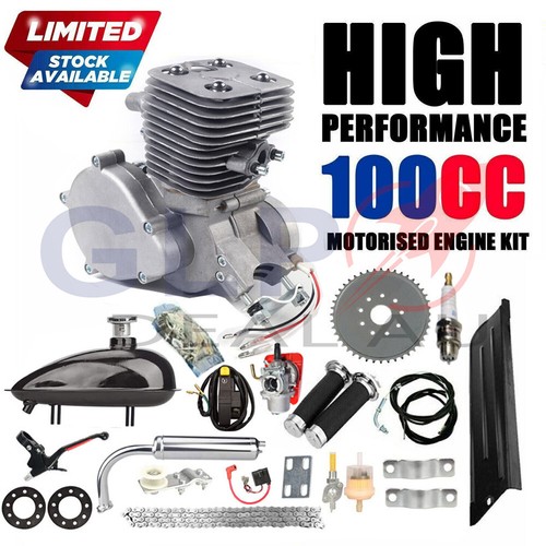 Upgraded 100CC Motorised Bike Kit 2 Stroke Motor Engine Bicycle Push ...