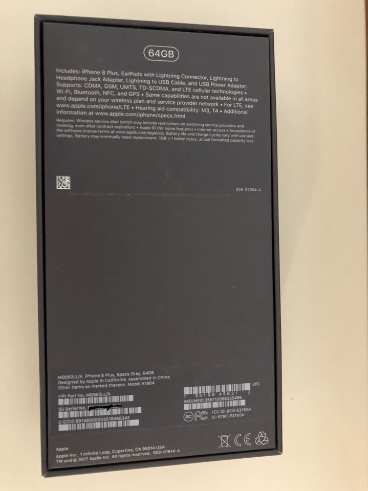 Apple IPhone 8 Plus 64GB Space Gray Box Only | eBay