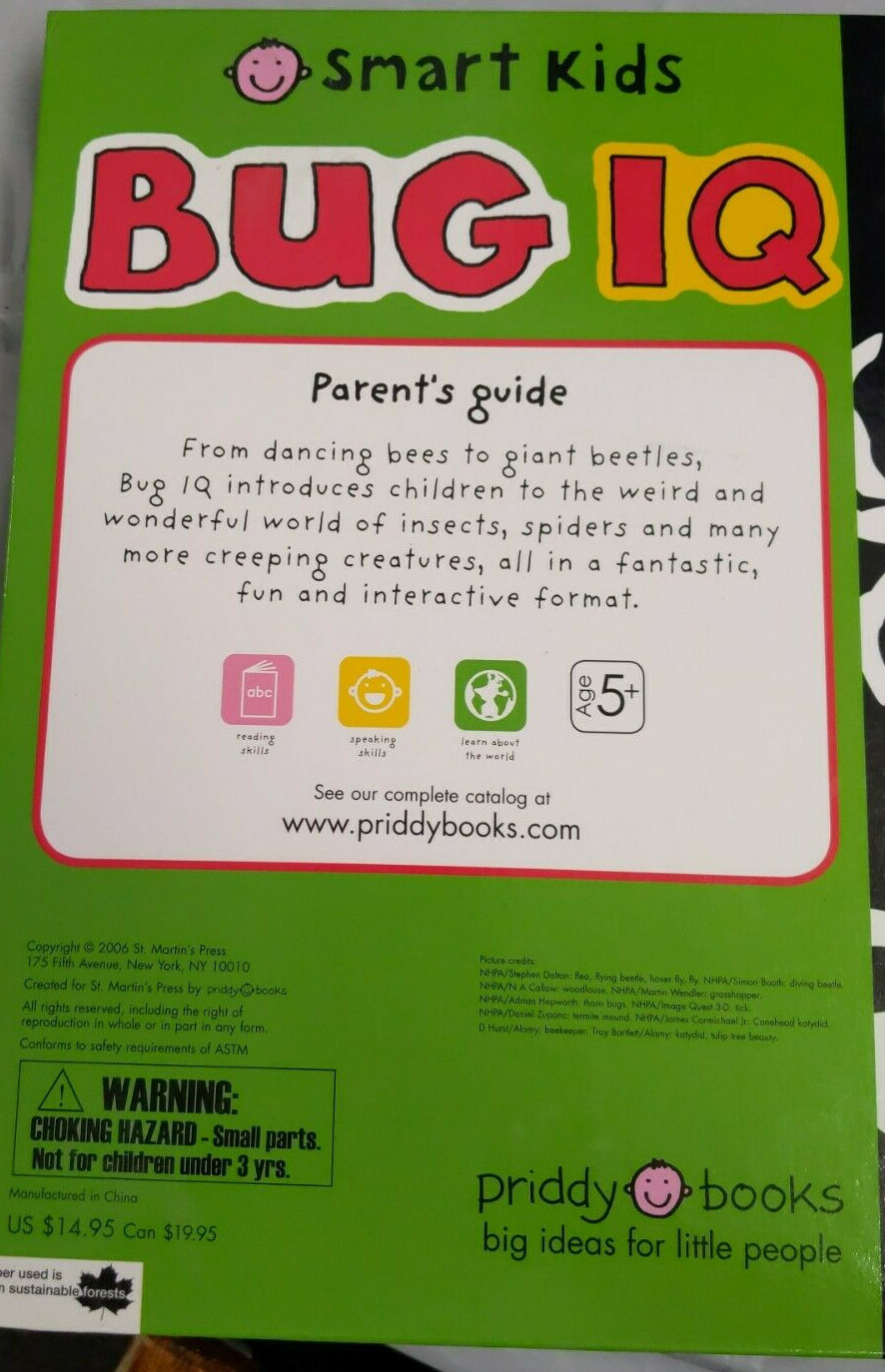 Smart kids Bug IQ discover Bugs around you Priddybooks Glow in Dark ...