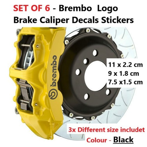 SET OF 6 - Brembo High Quality Brake Caliper Decal Stickers - 3 size ...