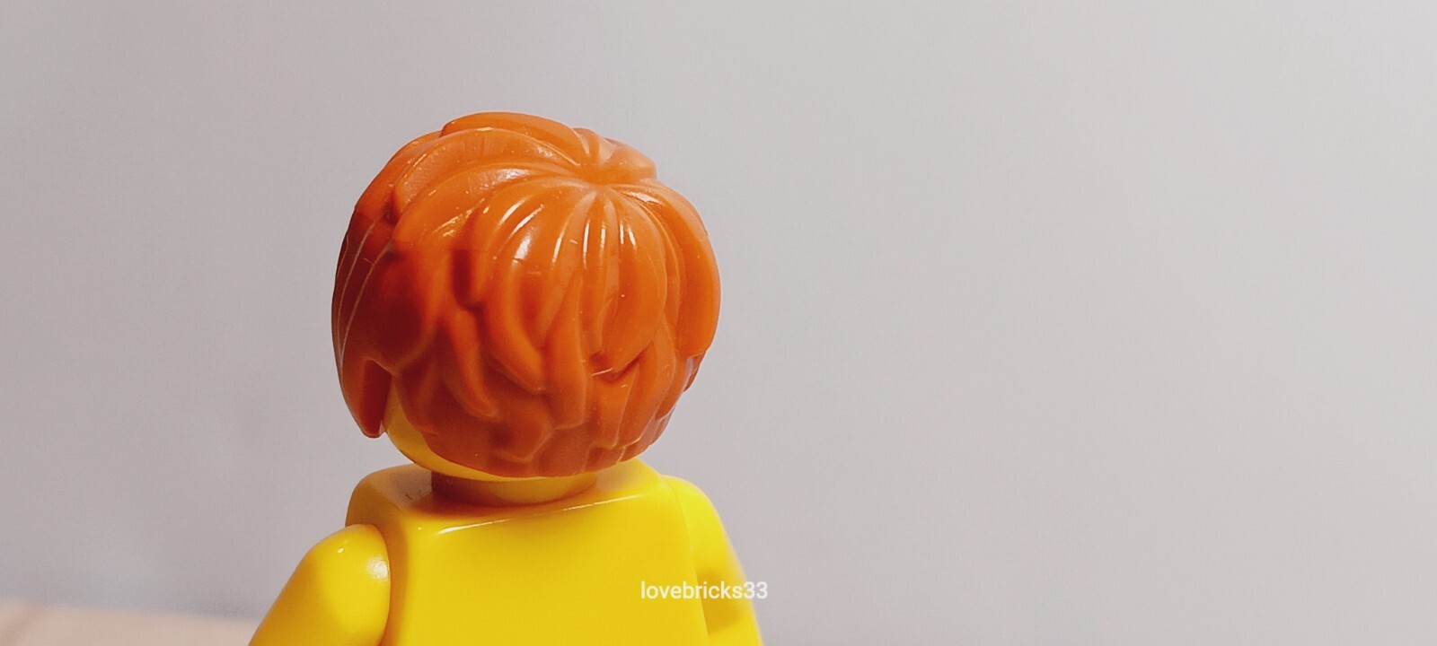 New LEGO Wig Longer on One Side Asymmetrical Hair cut Dark Orange Sassy ...