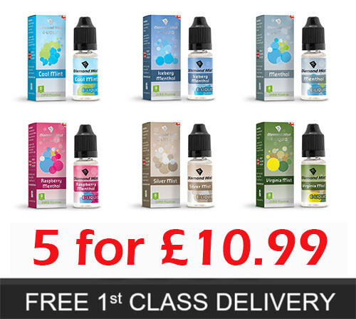 Diamond Mist 5 PACK - 10ml E Liquid Vape Juice - All Flavours/All ...