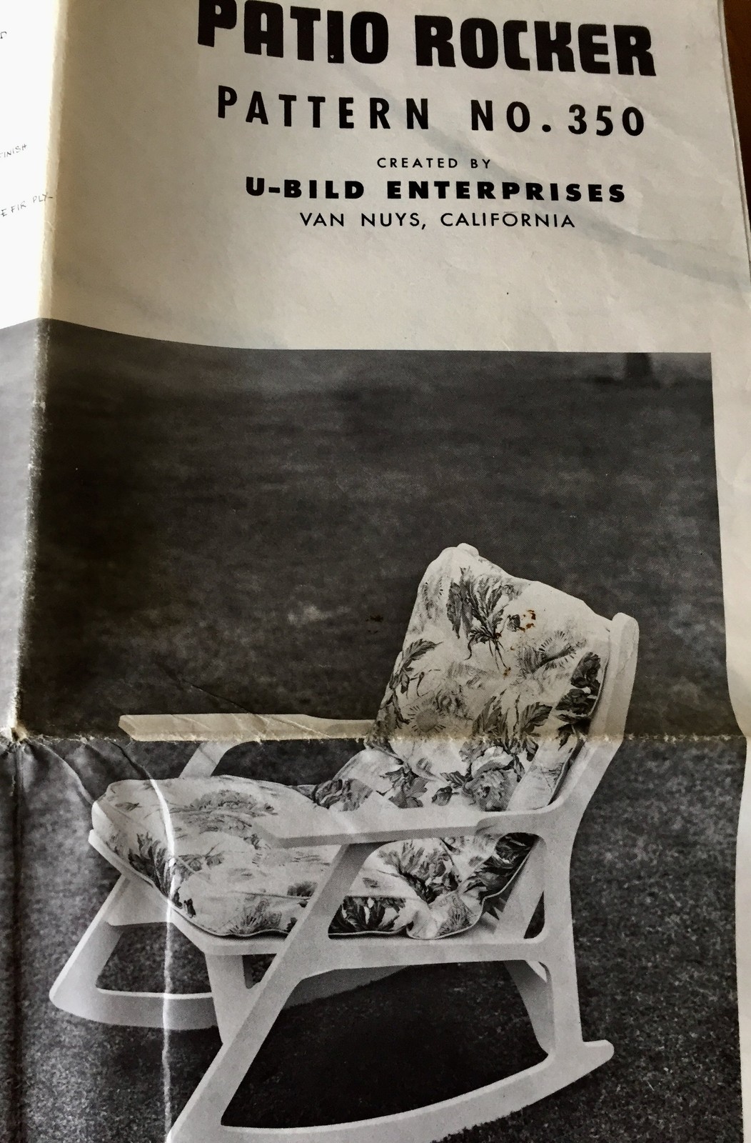 Patio Rocker Pattern No. 350 Wood Work Booklet Instructions Build ...