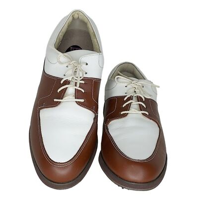 LoveJoy Europa Collection Women 7M Brown/White Golf Spikes Shoe Style ...