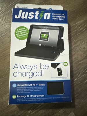 Justin RECHARGEABLE POWER CASE Universal Fit for All 7" Tablets & Smart ...