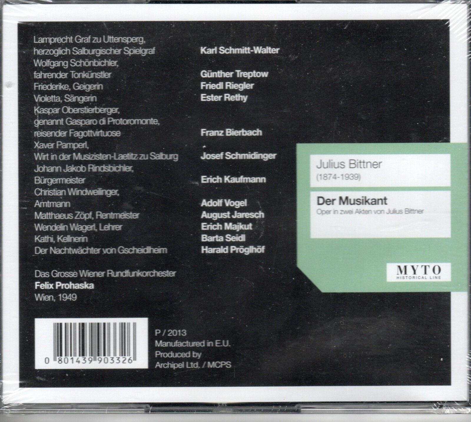 Julius Bittner Der Musikant 0801439903326 by Treptow CD for sale online ...