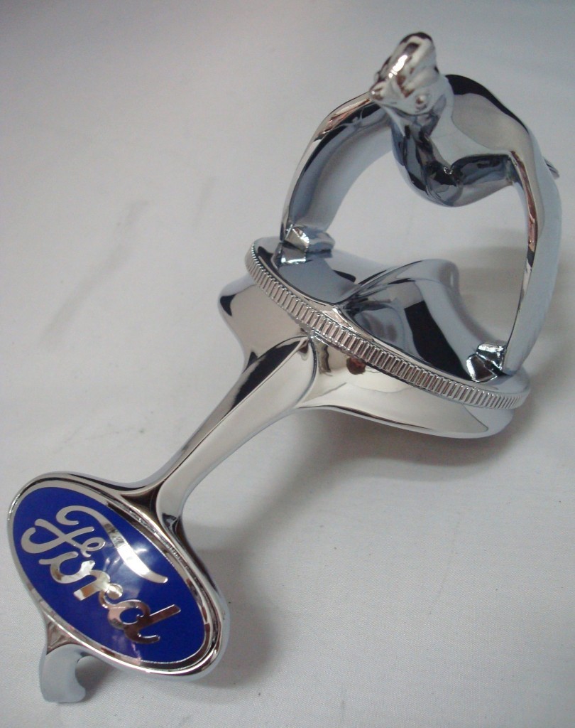 1932 Ford Car Grille Shell Ornament & Quail Radiator Cap + Blue Ford ...