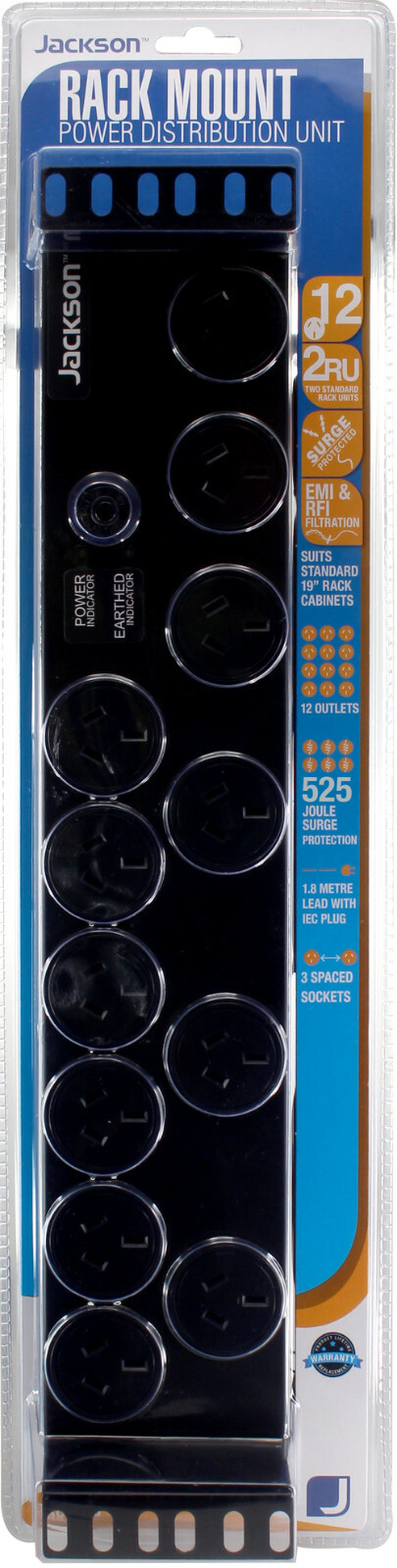 Rack Mount Power Board 12 Way GPO 19" 2RU Strip Rail Surge Protection ...