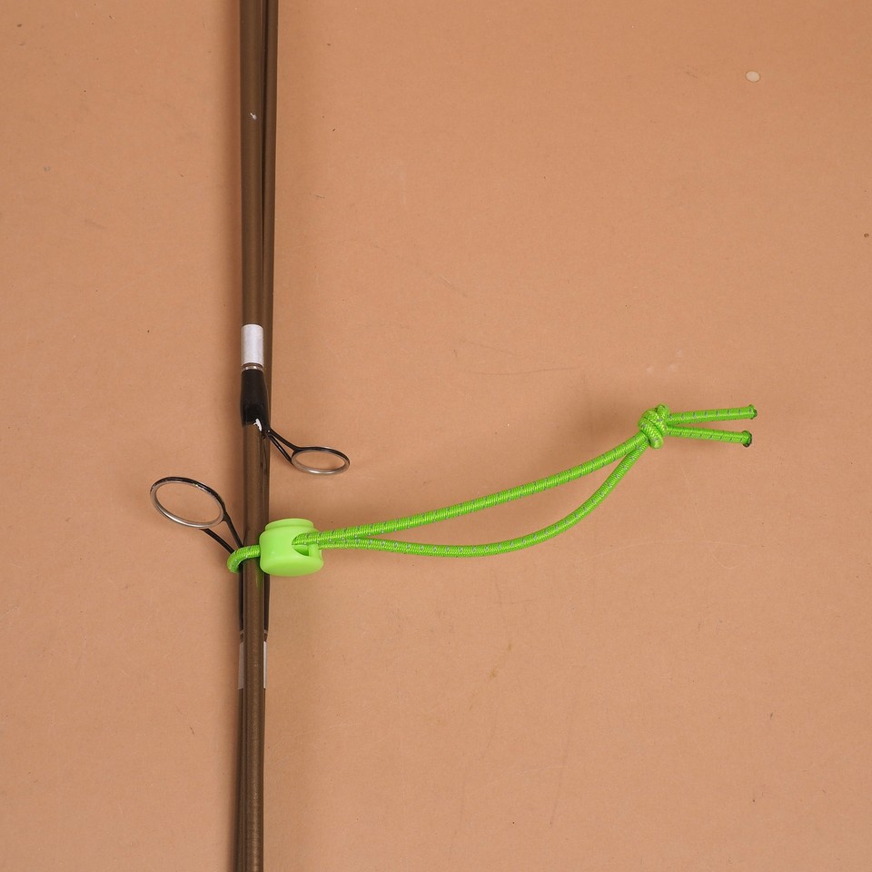 Lot of 4 Green Reflective Stretch Bungee Cord 4" Loop Fishing Rod Ties ...