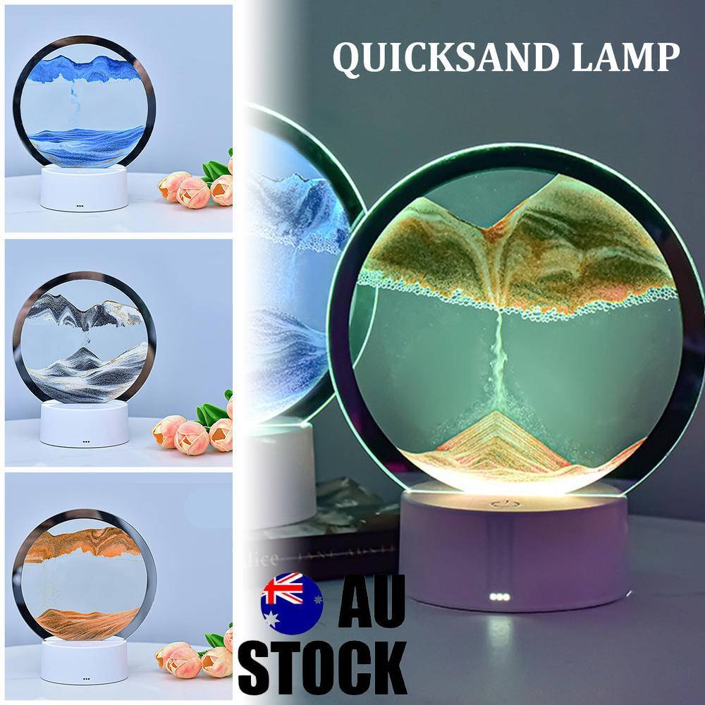3D Hourglass Sandscape Lamp With 7 Colors LED Quicksand Table Lamp ...