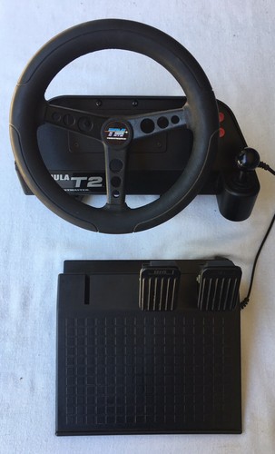 Vintage TM Thrustmaster Formula T2 Steering Wheel and Pedals Racing ...