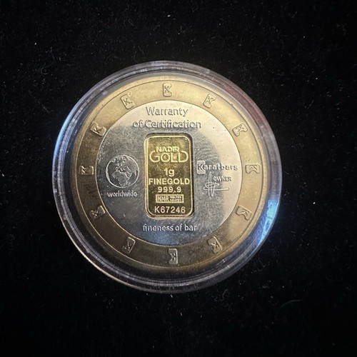 1 GRAM 999.9 GOLD NADIR KARATBARS ~ 1g GOLD BAR IN ROUND COIN In ...