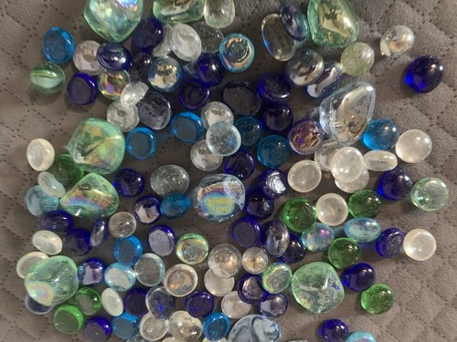 Decorative Glass Gems Clear Aqua Blue Green Round Sphere Mix Lot Tank ...