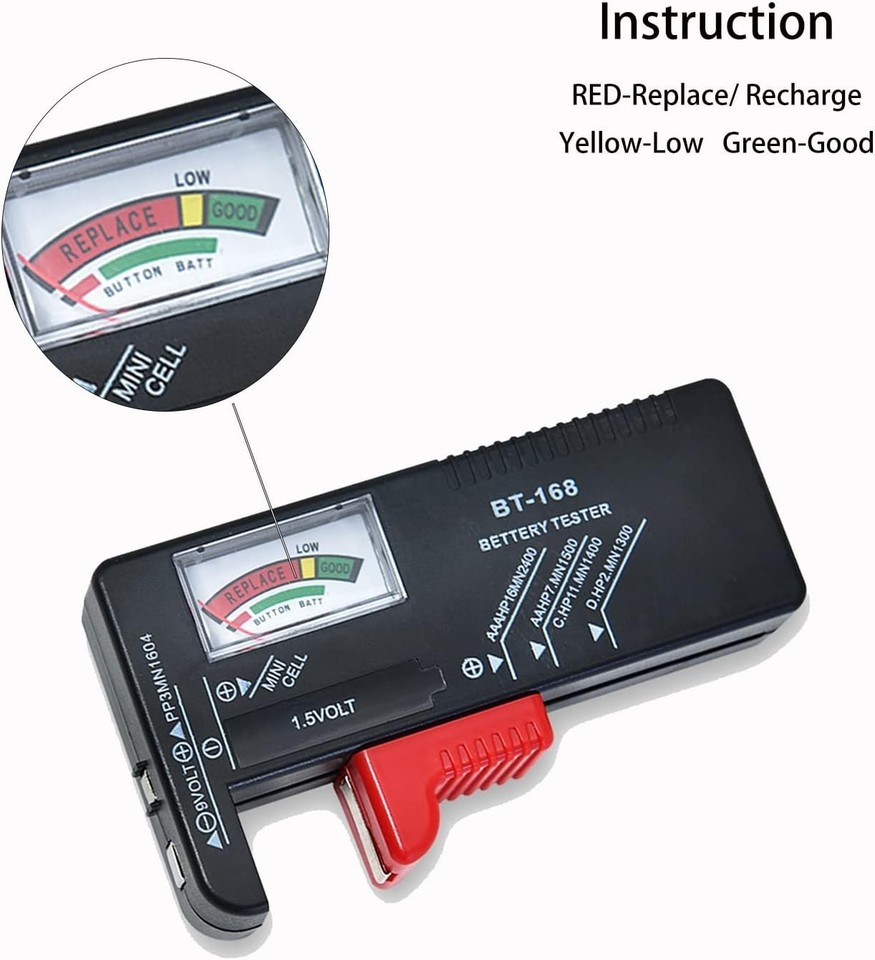 2 Pack Universal Battery Checker Tester for AA AAA C D 9V 1.5V Cells | eBay
