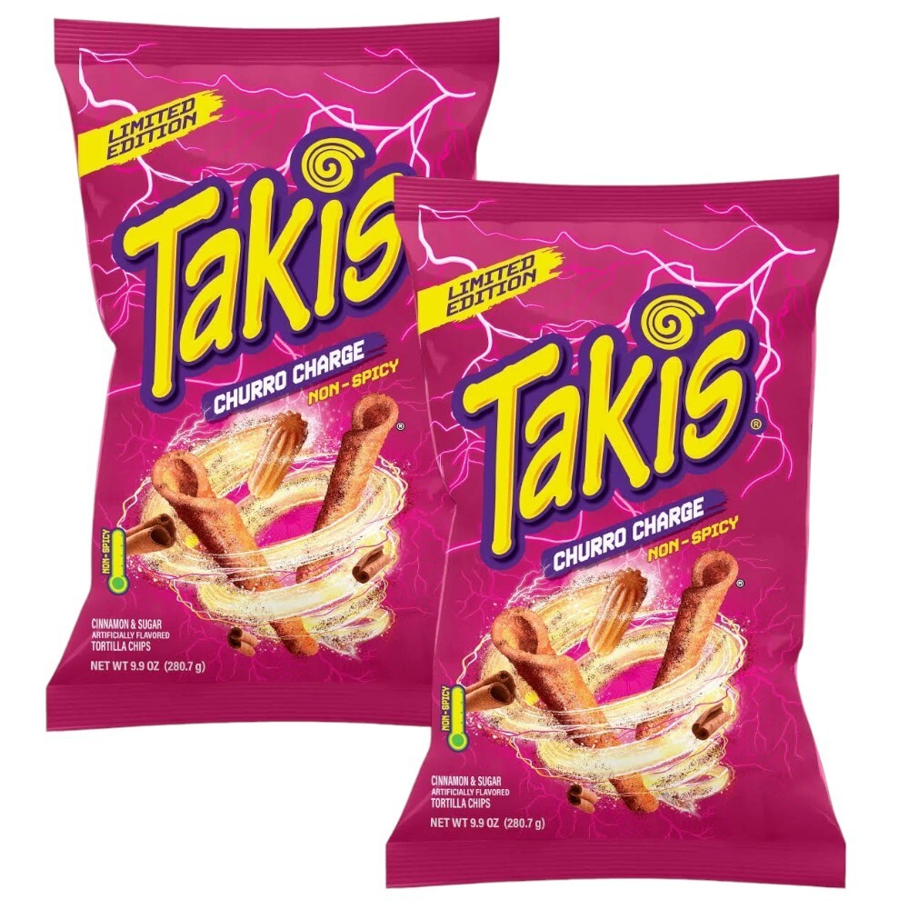 Takis CHURRO Charge Non-Spicy Rolled Tortilla Chips Cinnamon Sugar 9 ...